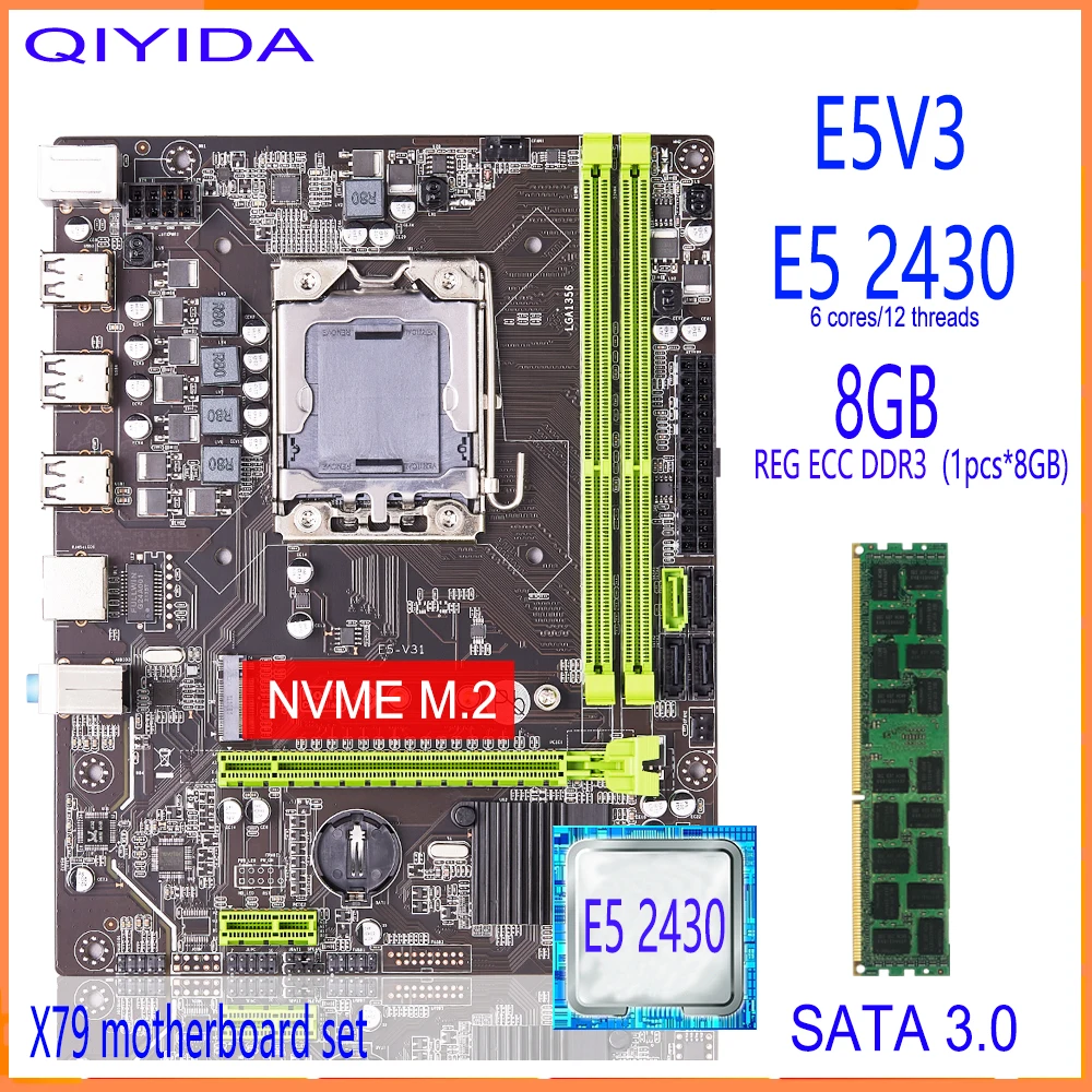 Qiyida-Conjunto-de-placa-base-X79-con-E5V3-LGA-1356-Xeon-E5-2430-Cpu-1 ...