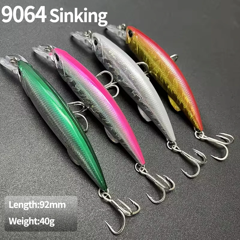Heavy Sinking Minnow Fishing Bait 40g 92mm Artificial Hard Baits Pesca ...