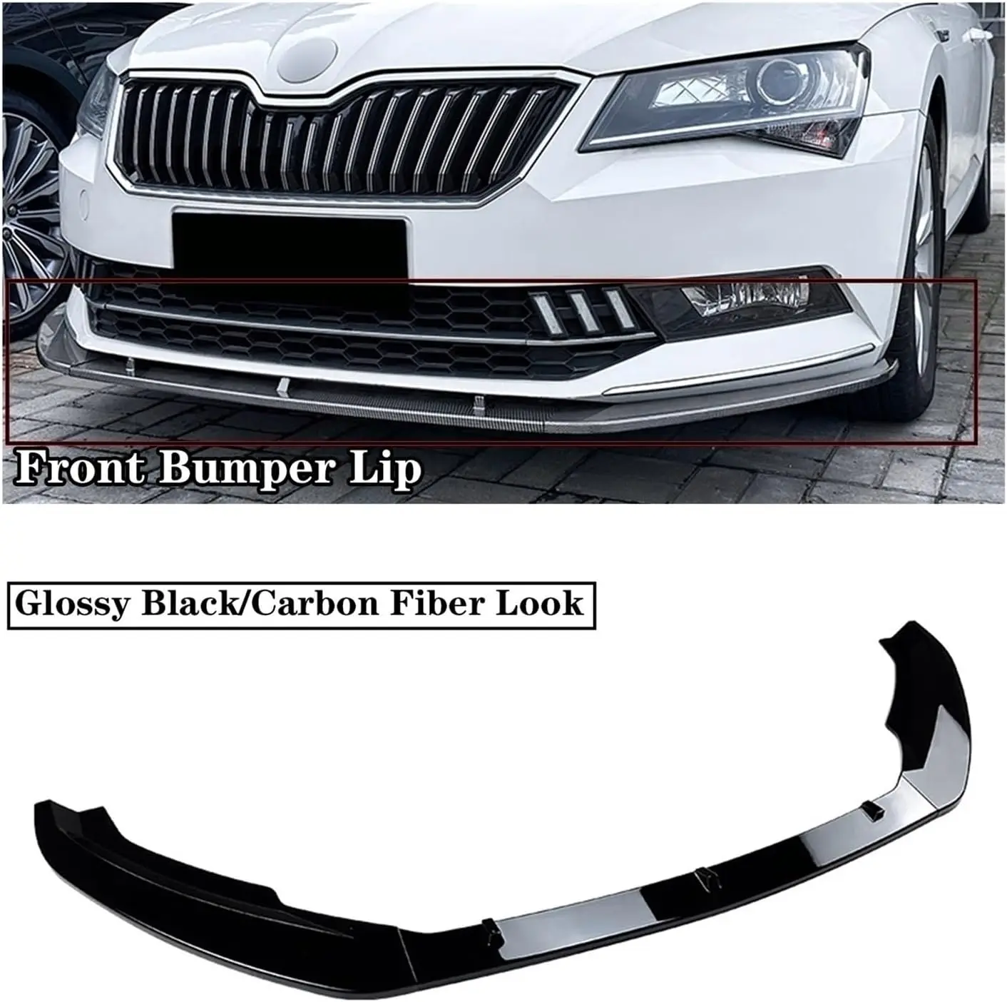 Car-Front-Bumper-Lip-Spoiler-Splitter-For-Skoda-Superb-B8-III-3V3-3V5 ...