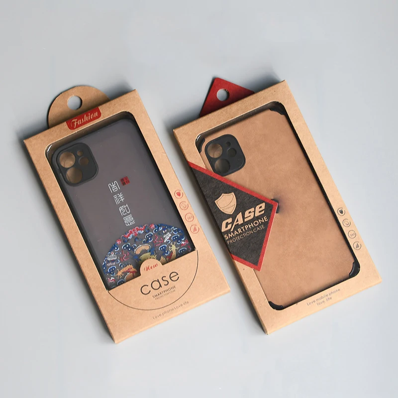 100pcs Universal Phone Case Packaging Box Kraft Paper Box Package ...