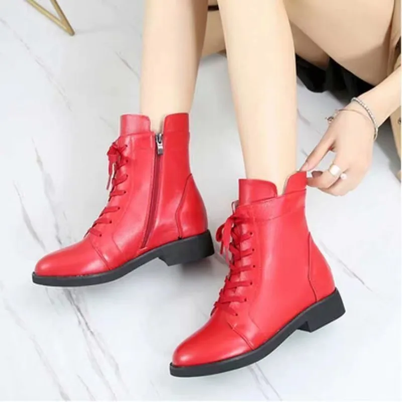 Botines-rojos-de-dise-ador-para-mujer-calzado-elegante-de-tac-n-bajo ...