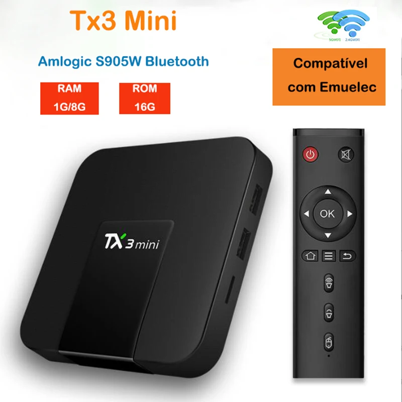 Tx3 Mini Caixa De Tv Android 8.1 Amlogic S905w Ou Allwinner H313 1g 8g ...