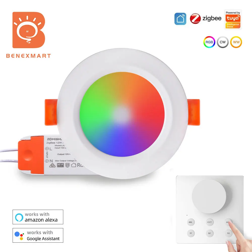 Benexmart Zigbee Tuya Smart Led Downlight Wireless Knob Switch Control ...