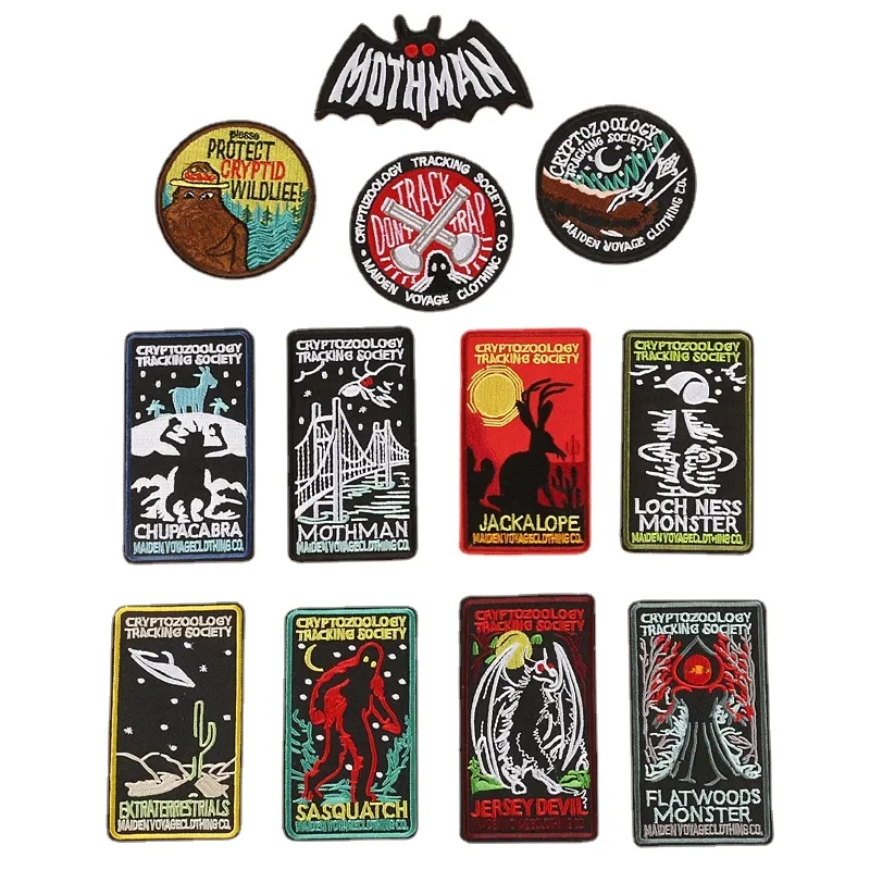 Cryptozoology-Embroidery-Iron-on-Patches-Monster-Cloth-Appliques ...