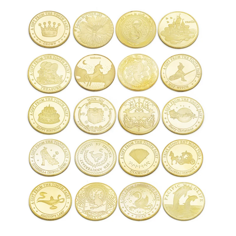 1pc Tooth Fairy Shape Commemorative Coin Gold Plated Souvenir Coin For ...