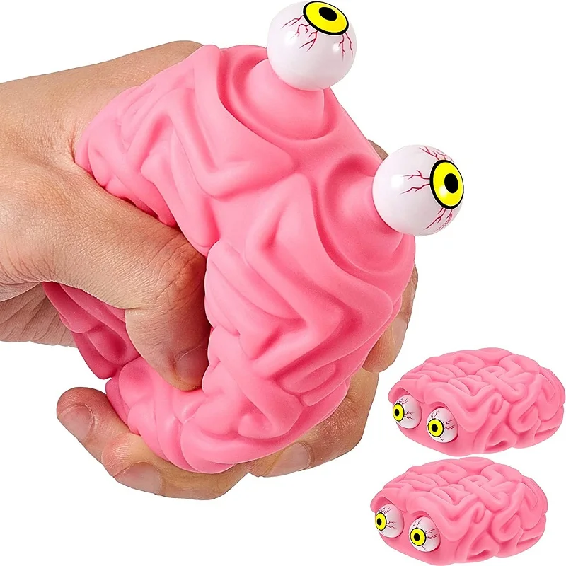 Flippy Brain Squishy Eye Popping Squeeze Fidget Splat Toy Stress and ...