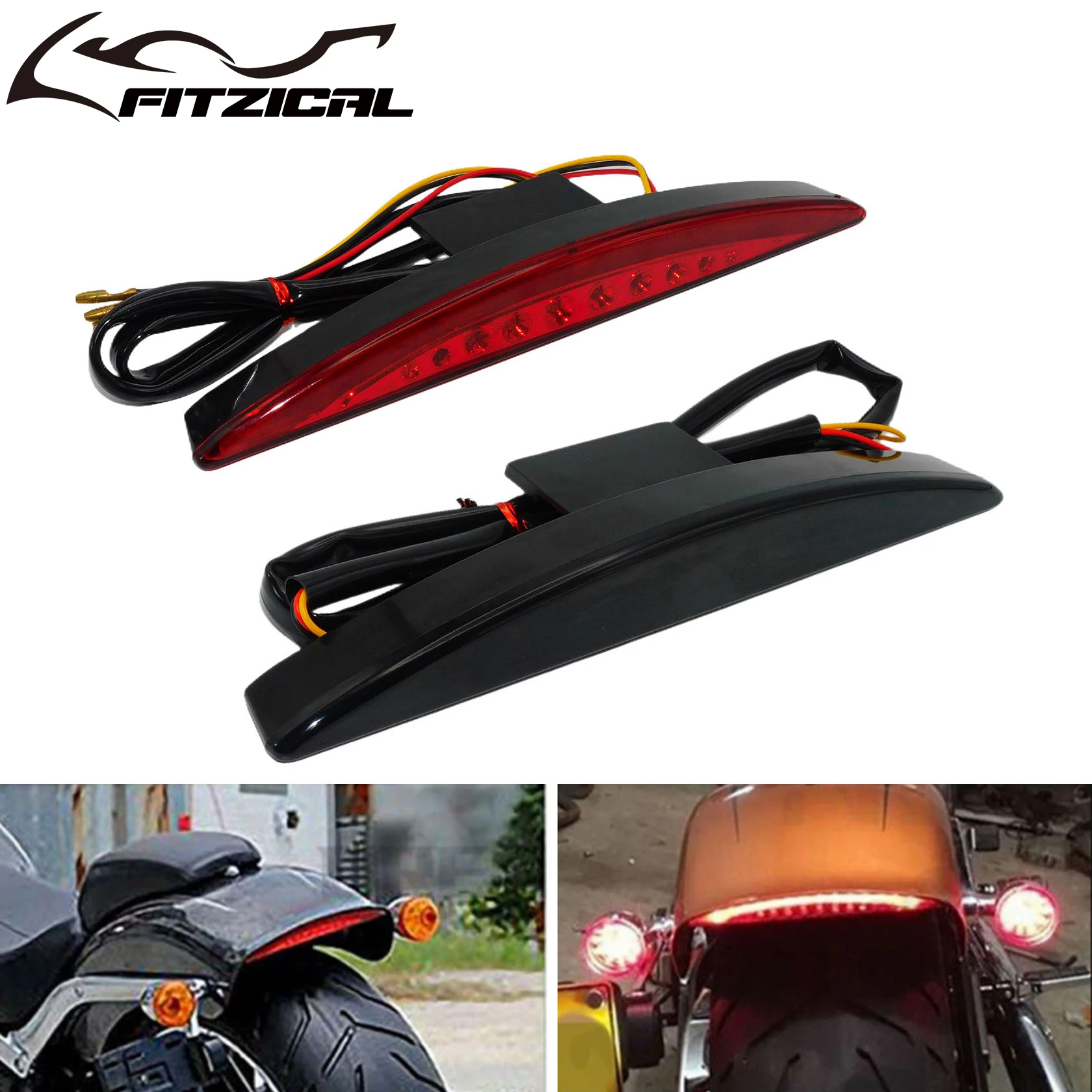 Motorcycle-Rear-Fender-Tip-Brake-LED-Running-Tail-Light-Smoke-Red-Lens ...