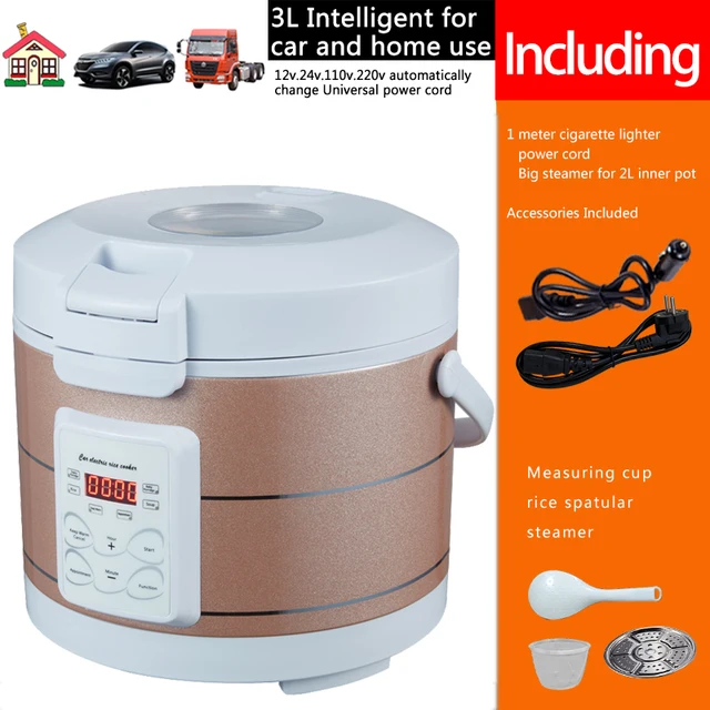 12V 24V 220V Mini Rice Cooker Car Truck Soup Porridge Food Steamer ...