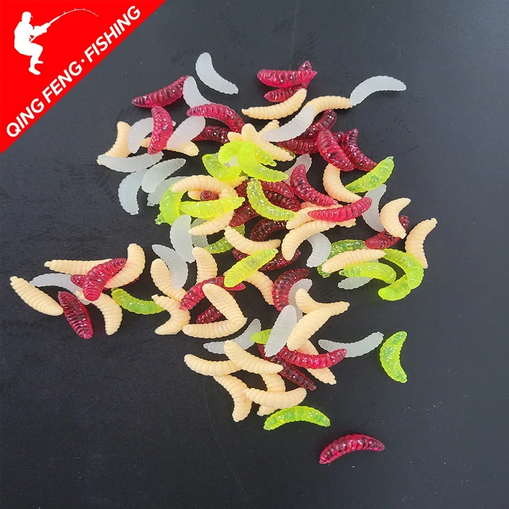 Fishing Lure Lifelike Worm Maggot Grub Soft Bait Silicone Artificial ...