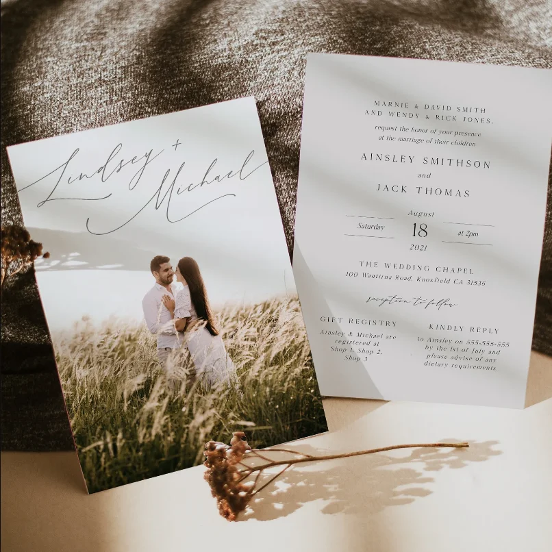 Custom-Photo-Invitation-Card-Thank-You-Wedding-Party-Postcards-Business ...