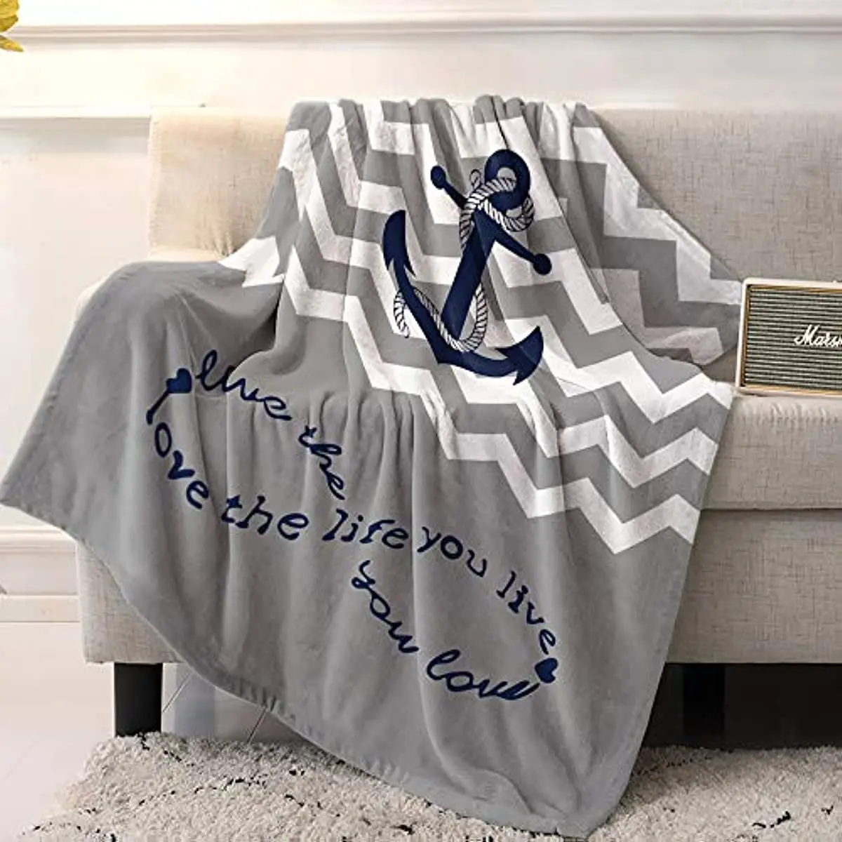 Anchor Chevron Nail Design