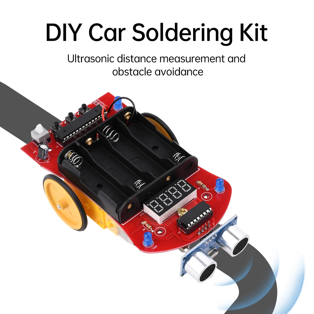 51 MCU Smart Car Ultrasonic Distance Measuring Obstacle Avoidance Car ...