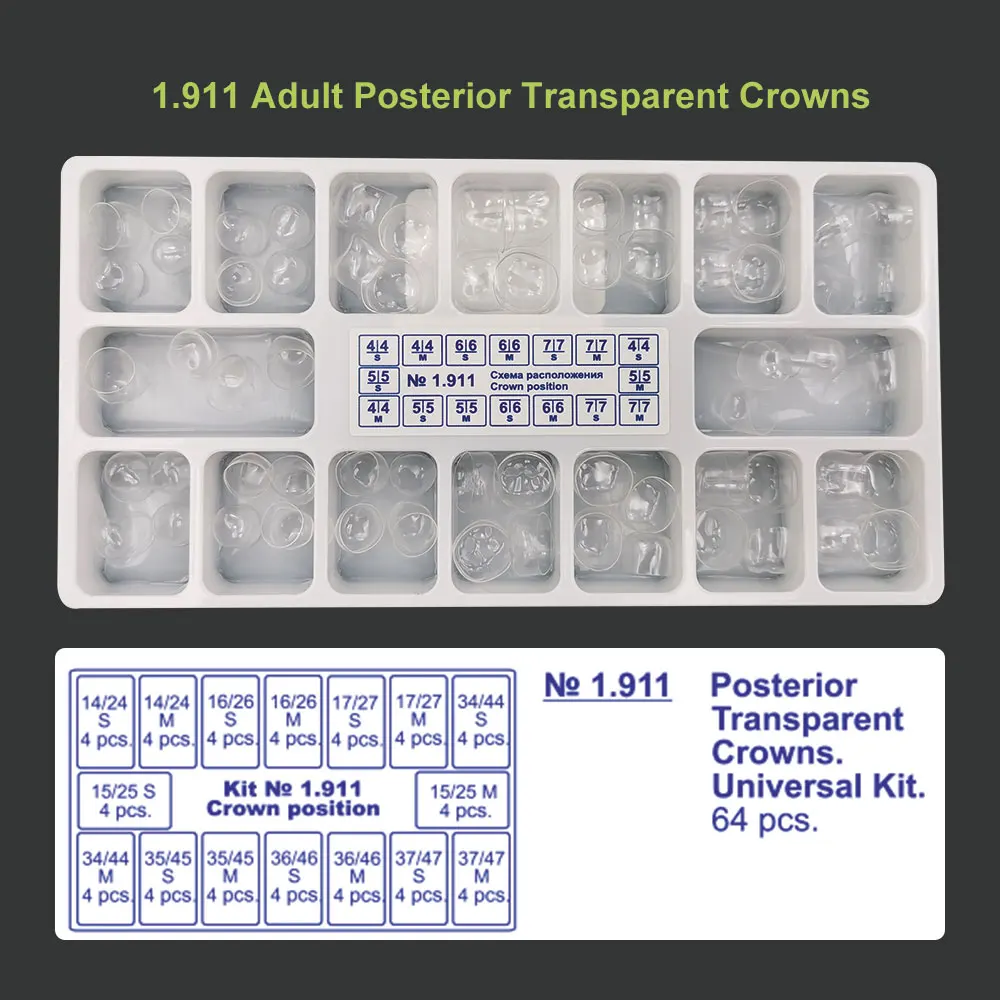 64pcs-box-Dental-Transparent-Crowns-Child-Deciduous-1-912-Posterior-and ...