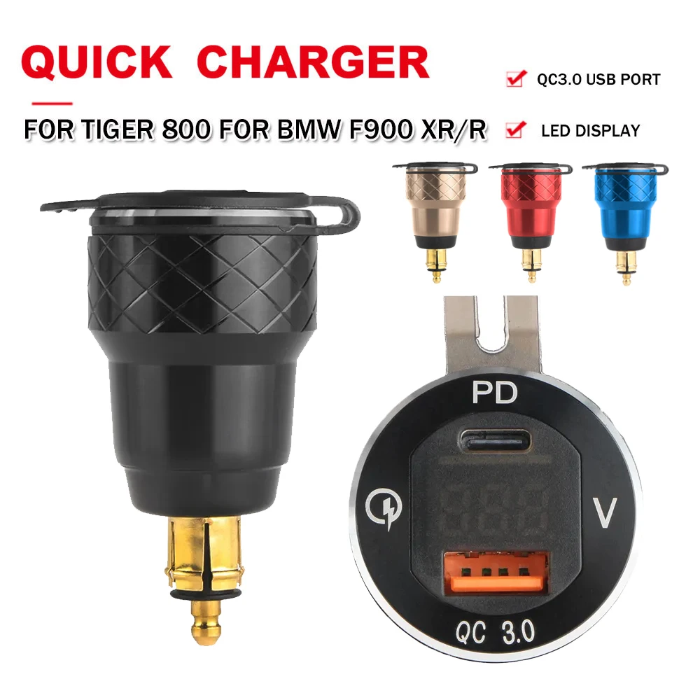 QC3-0-Dual-USB-Type-C-DIN-Hella-MOTO-Charger-Plug-Socket-Power-Adapter ...