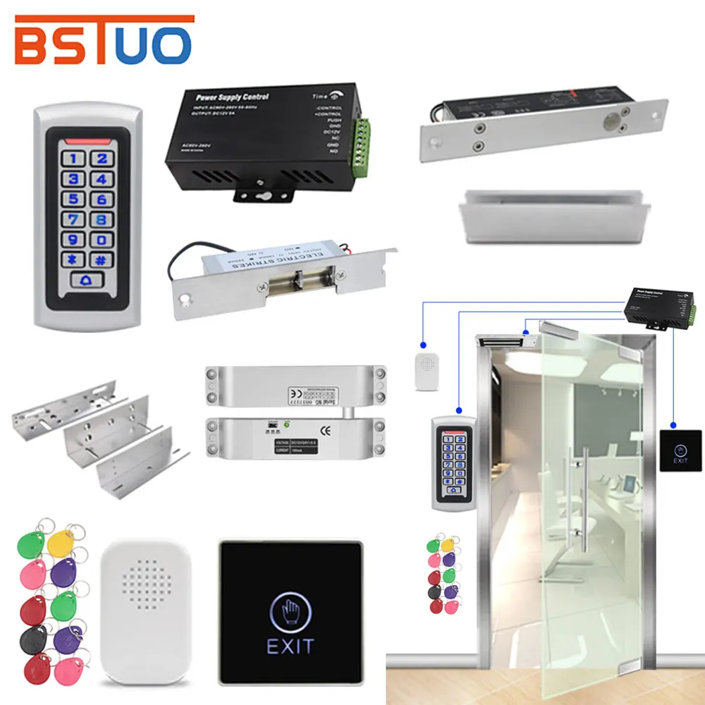 Metal-Access-Control-System-Kits-Set-RFID-Keypad-125KHz-180KG-Electric ...