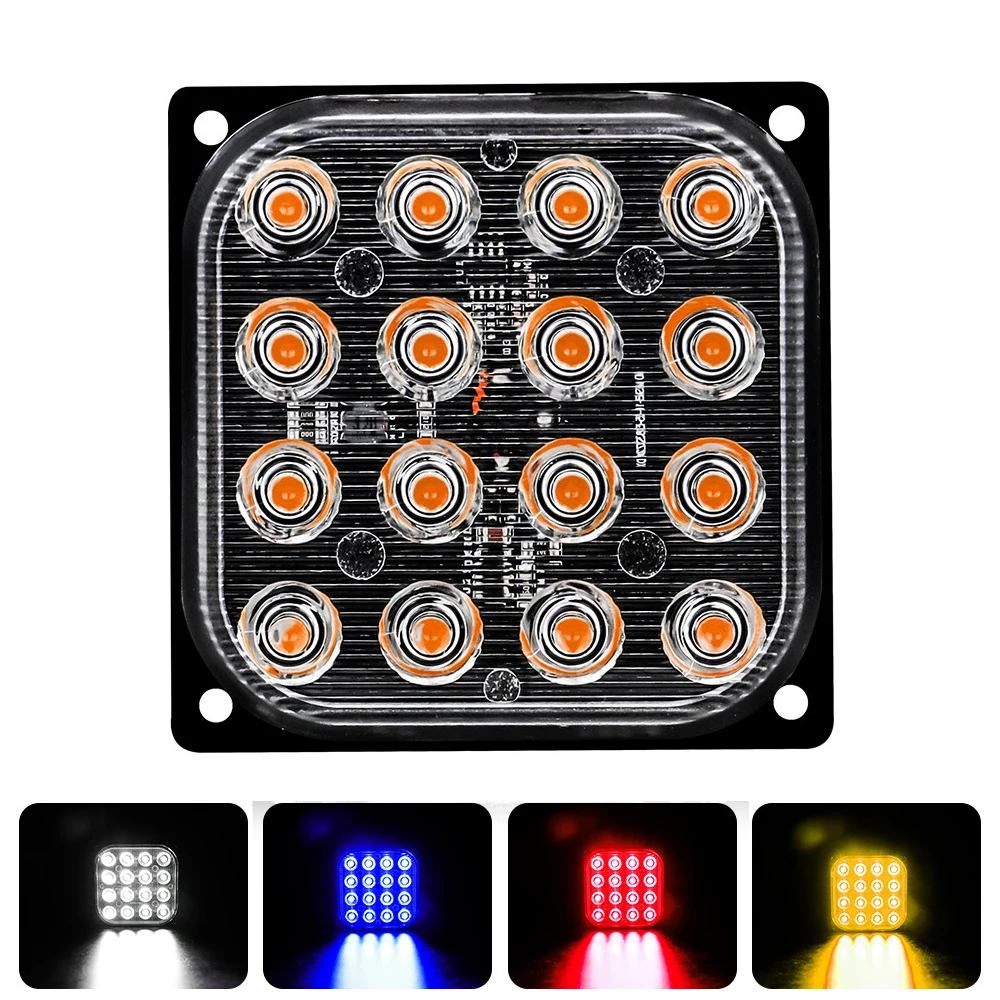 1x-Truck-12V-24V-16smd-LED-Strobe-Warning-Light-Strobe-Grille-Flashing ...