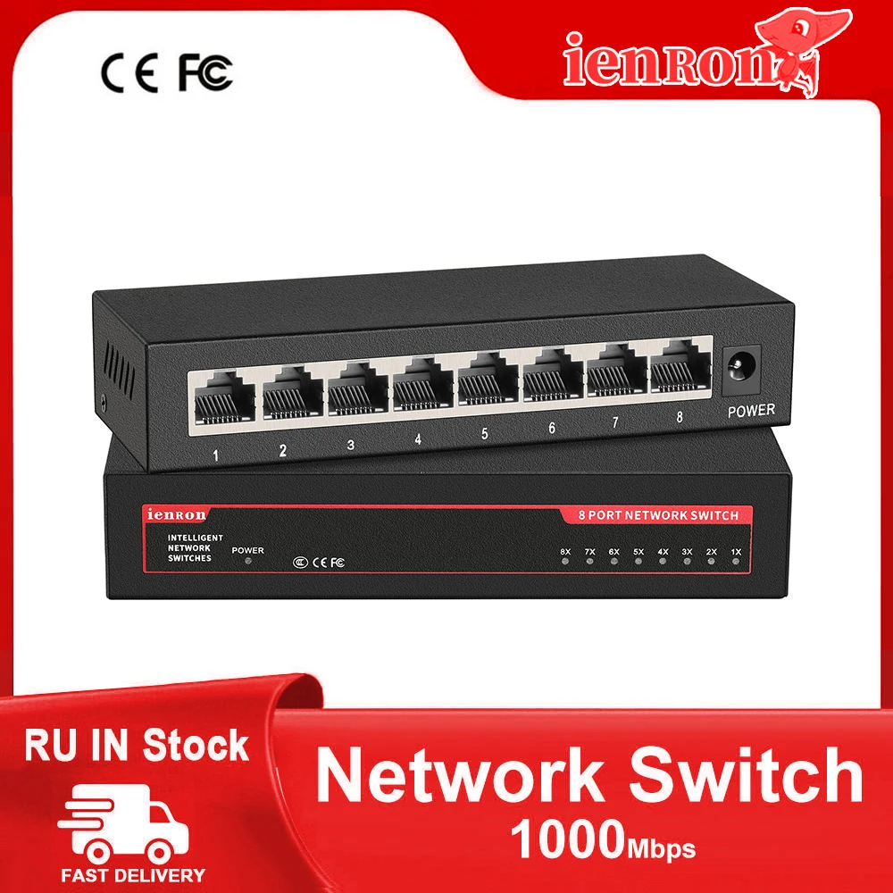 IENRON 1000 Mbps Switch 8 Ports Gigabit Network LAN RJ45 Hub Smart ...