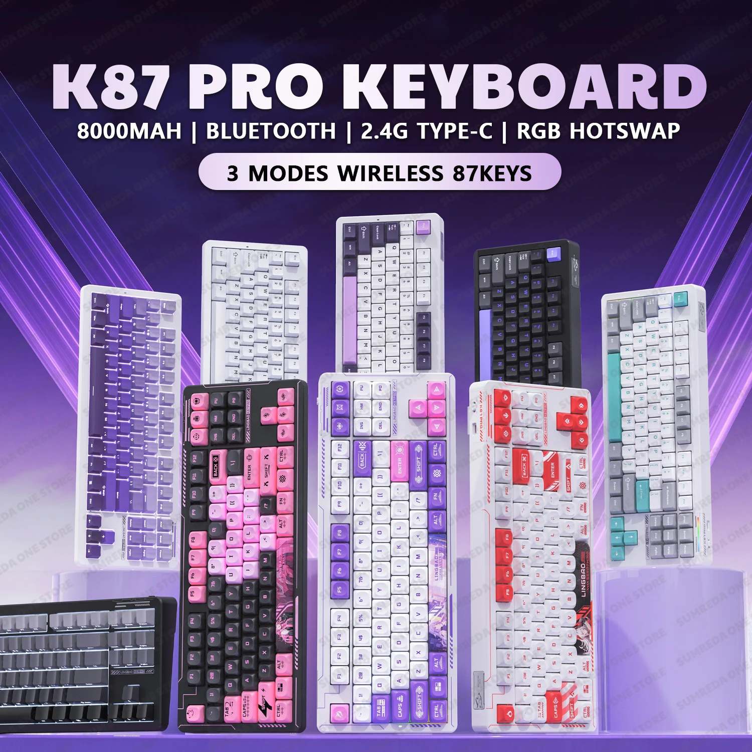 K87-PRO-Custom-Wireless-Anime-Mechanical-Keyboard-Gaming-Bluetooth-2-4G ...