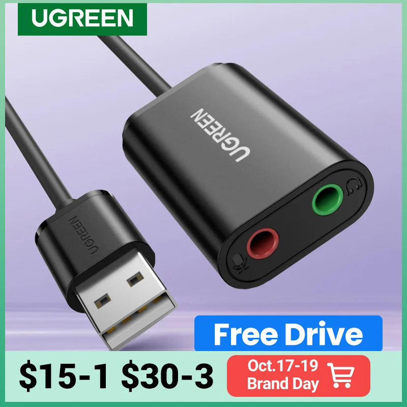 UGREEN-Sound-Card-External-3-5mm-USB-Adapter-USB-to-Microphone-Speaker ...