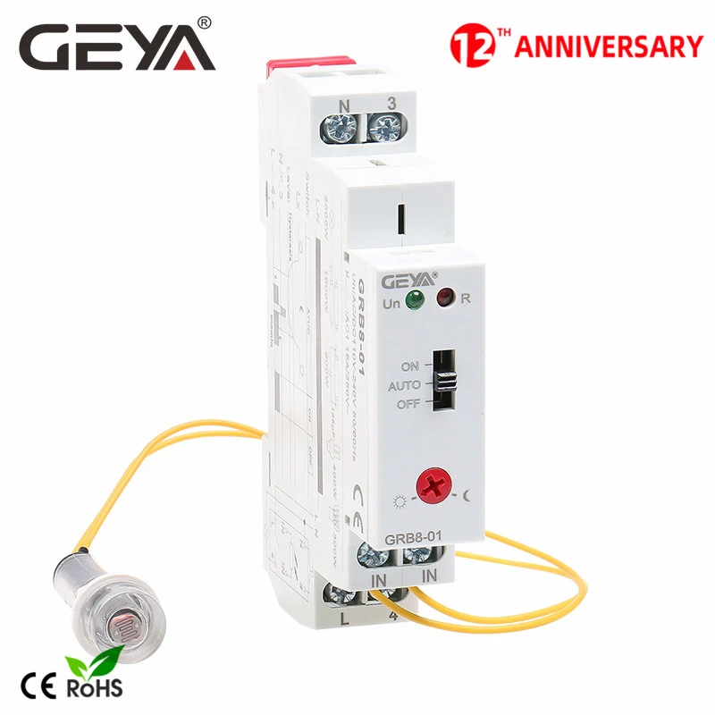 Free Shipping Geya Grb8-01/02 Din Rail Twilight Switch Photoelectric ...