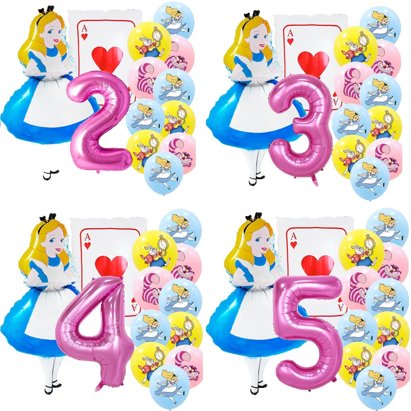 Alice-in-Wonderland-Foil-Balloon-Pink-Blue-Number-Set-1st-Poker-Balloon ...