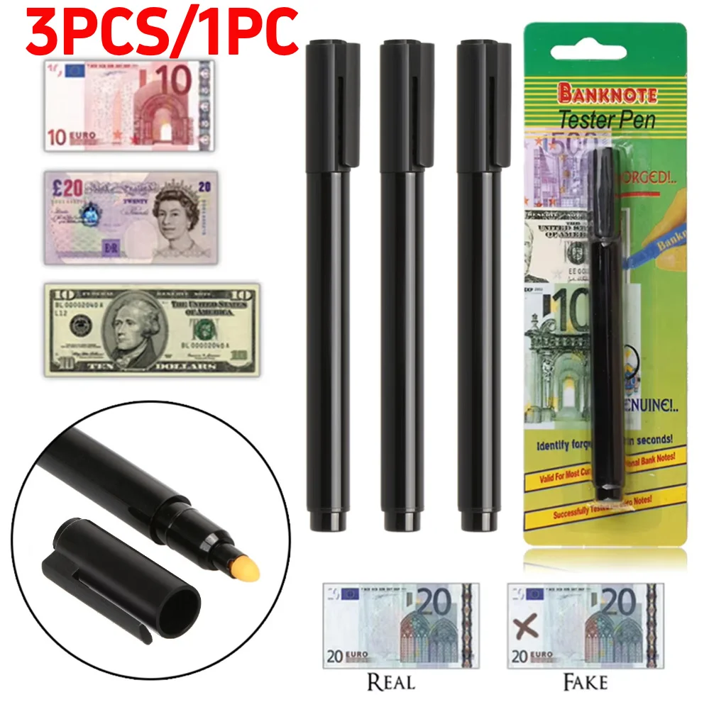 Money Detector Pen Counterfeit Pens Marker Fake Banknote Tester Counter ...