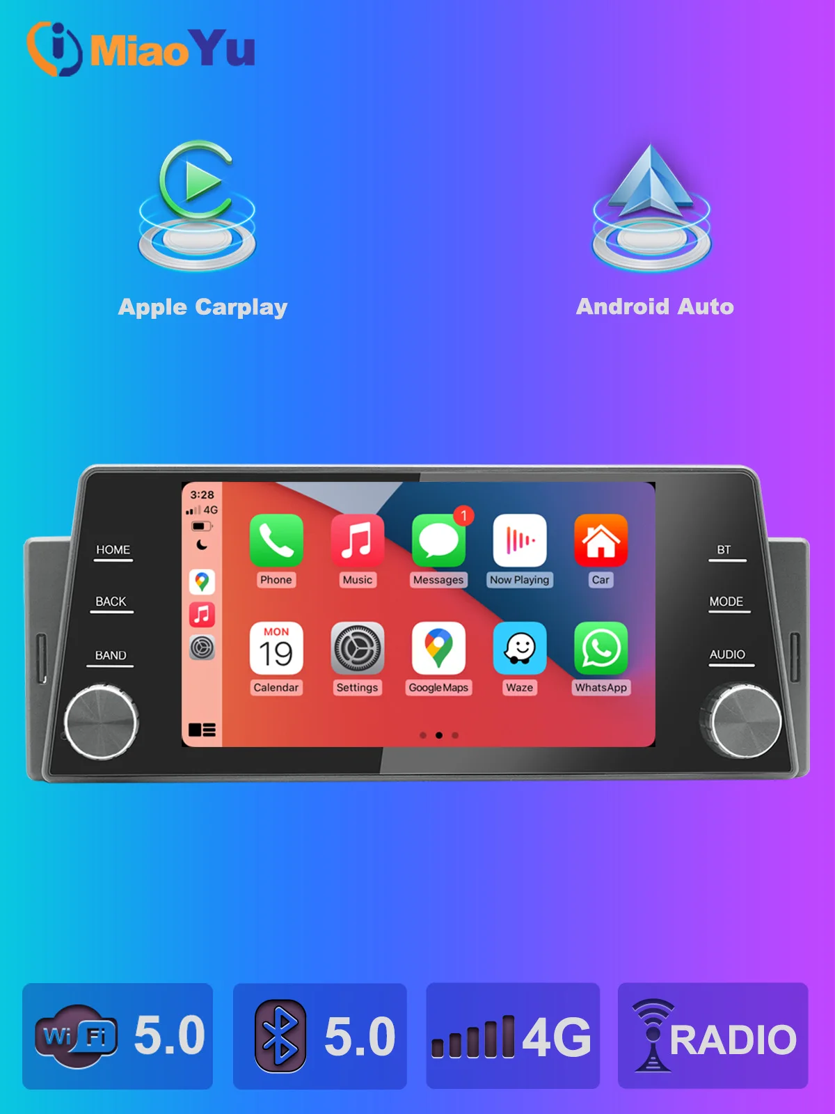 5-Inch-CarPlay-Radio-Wireless-Android-Auto-Universal-Signal-Din ...