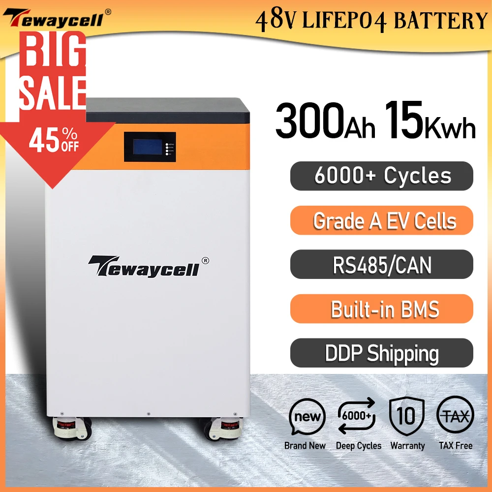 Pay By Installments 48v 300ah Lifepo4 Battery 15kw Powerwall Rs485 Can Built-in 300a Bms Home ...