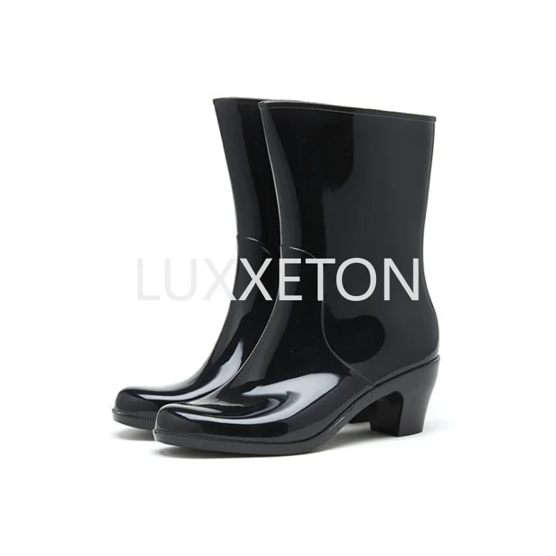 Spring-Fashion-Women-Casual-Outdoor-Mid-tube-Waterproof-Rain-Boots-PVC ...