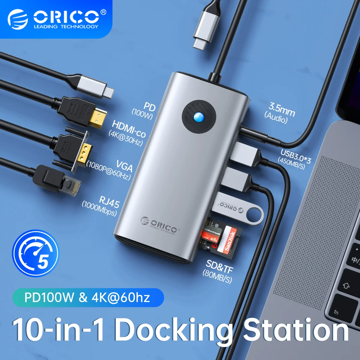 ORICO Docking Station Type C HUB to 4K60Hz HDMI-compatible USB 3.0 ...