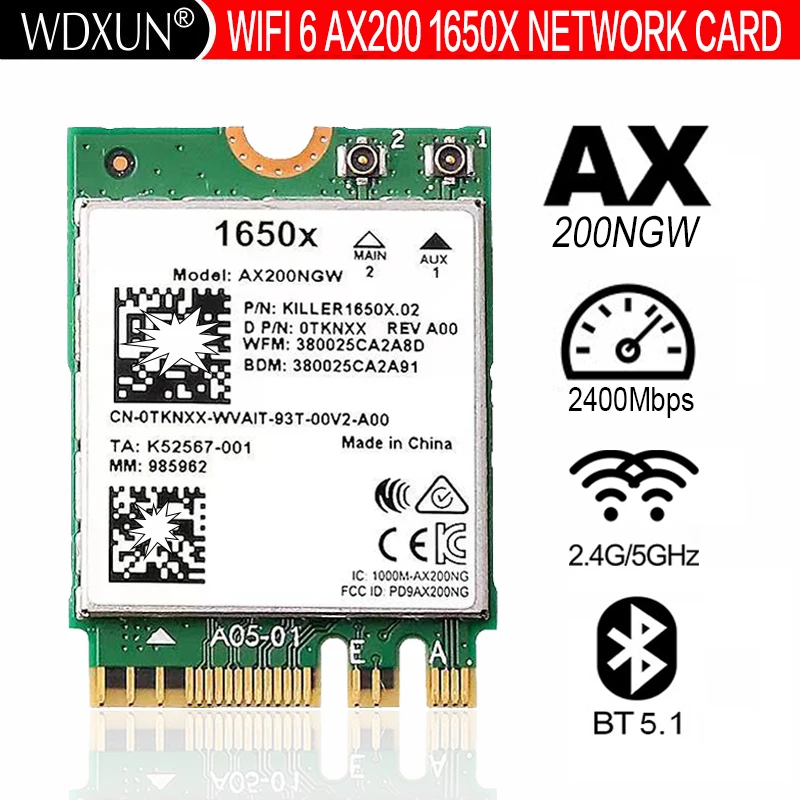 WIFI6 1650X AX200 dual band 2400M Bluetooth 5.1 notebook or desktop ...