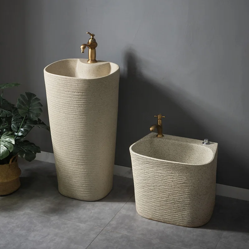 Courtyard Pedestal Basin Integrated Floor Type Garden Sink Outdoor ...