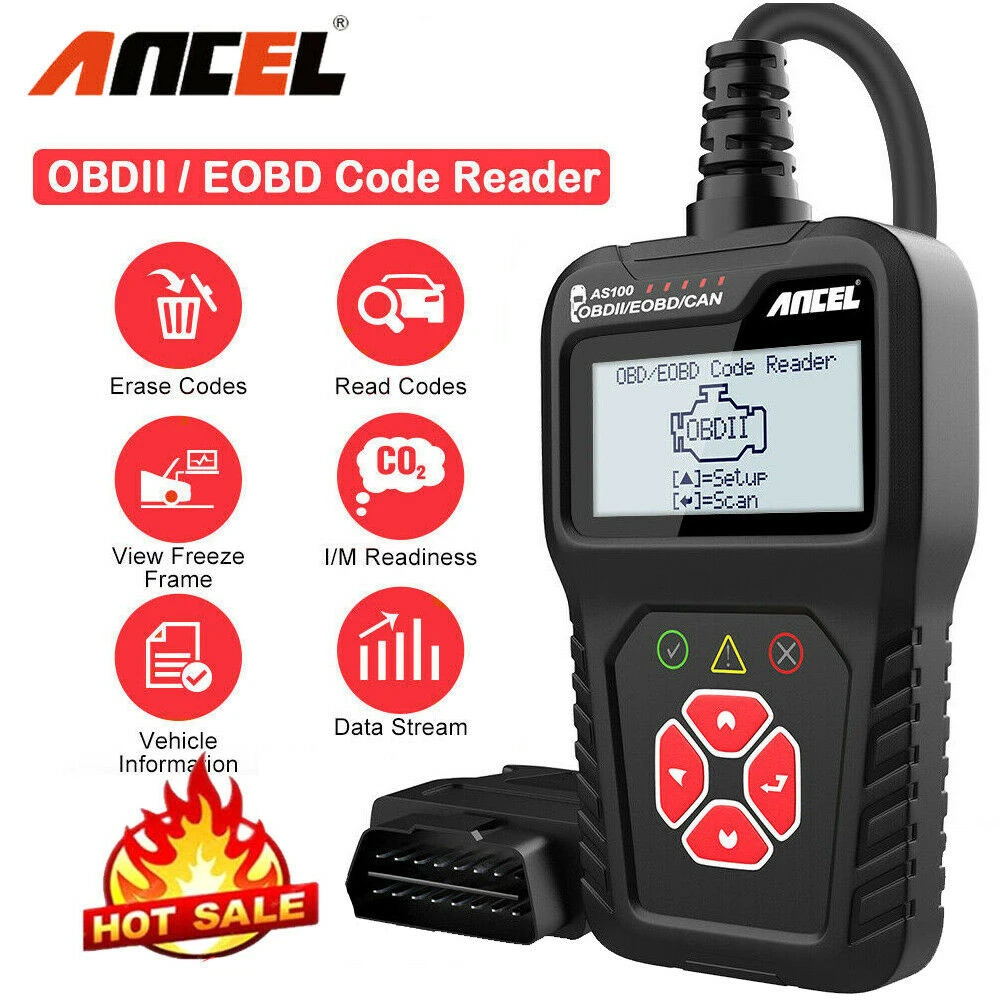Ancel As100 Obd2 Car Code Reader Automotive Vehicle Universal Obd2 ...