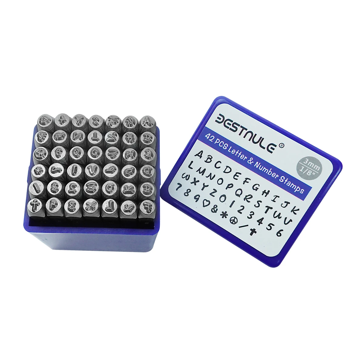 BESTNULE-42PCS-Metal-Stamping-Kit-Number-and-Letter-Stamp-Set-A-Z-0-9 ...
