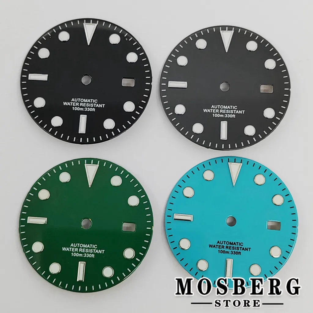 Sterile-28-5mm-Blue-Luminous-Watch-Dial-With-Date-Window-For-3135 ...