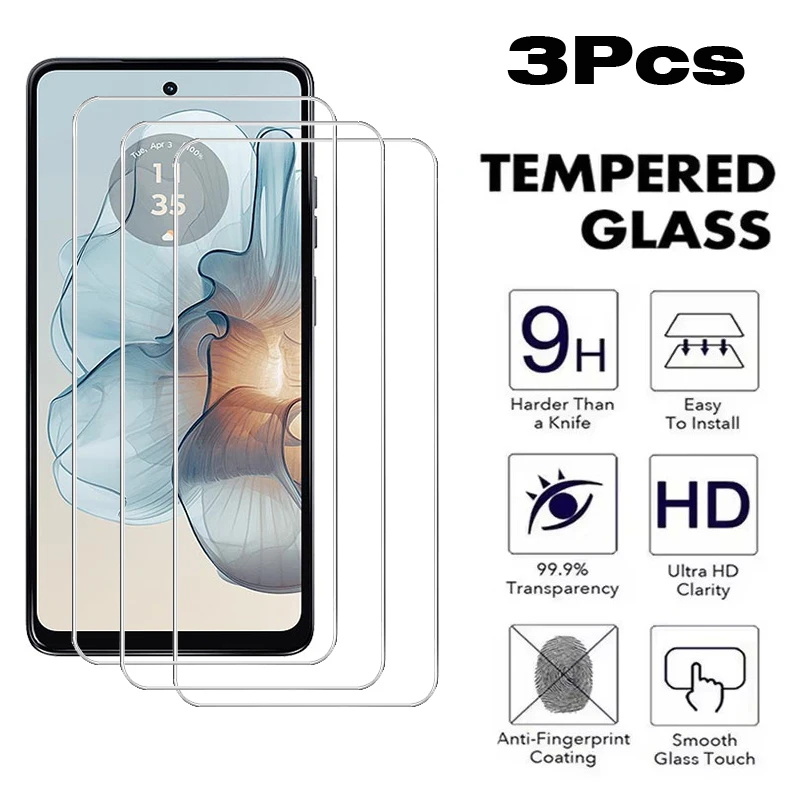 3Pcs Tempered Glass For Moto G04S G04 G05 G13 G14 G15 G22 G23 G24 G32 ...