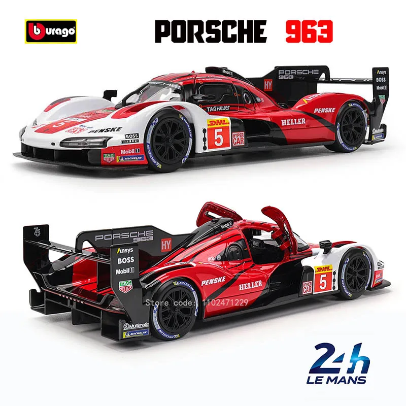 Bburago-1-24-Porsche-963-Race-Editie-Spuitgieten-Legering-Auto-Model ...