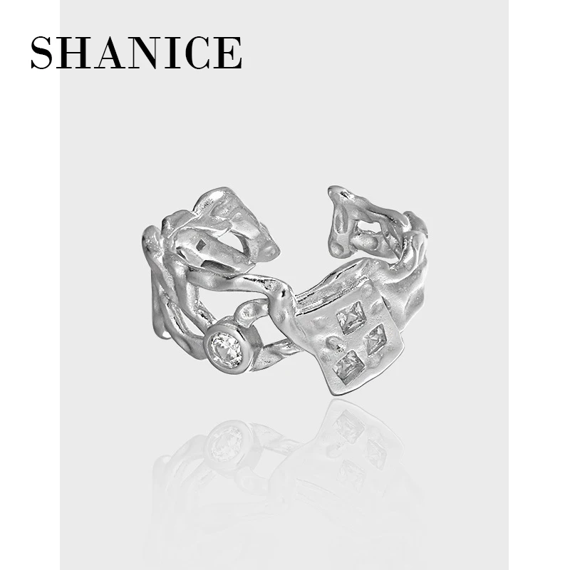 SHANICE-S925-Sterling-Silver-CZ-Open-Ring-for-Women-Adjustable-Zircon-Charm-New-In-Korean ...