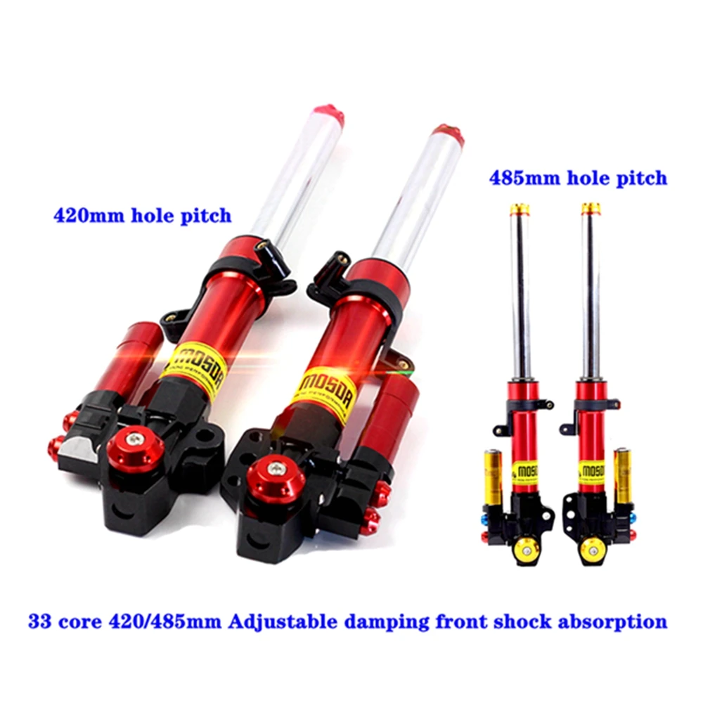 Universal-Motorcycle-Front-Shock-Absorbers-Lengthen-Adjustable-33-Core ...