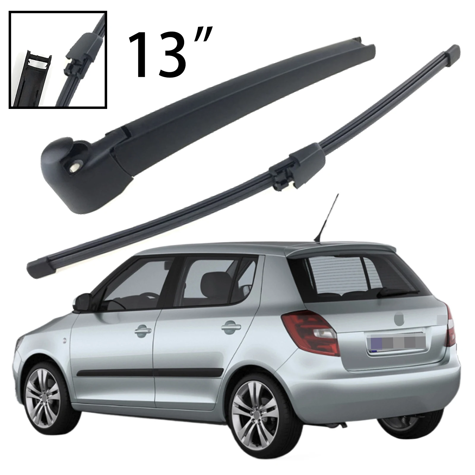 13" Rear Windshield Windscreen Washer Wiper Arm Blade Set For Skoda ...