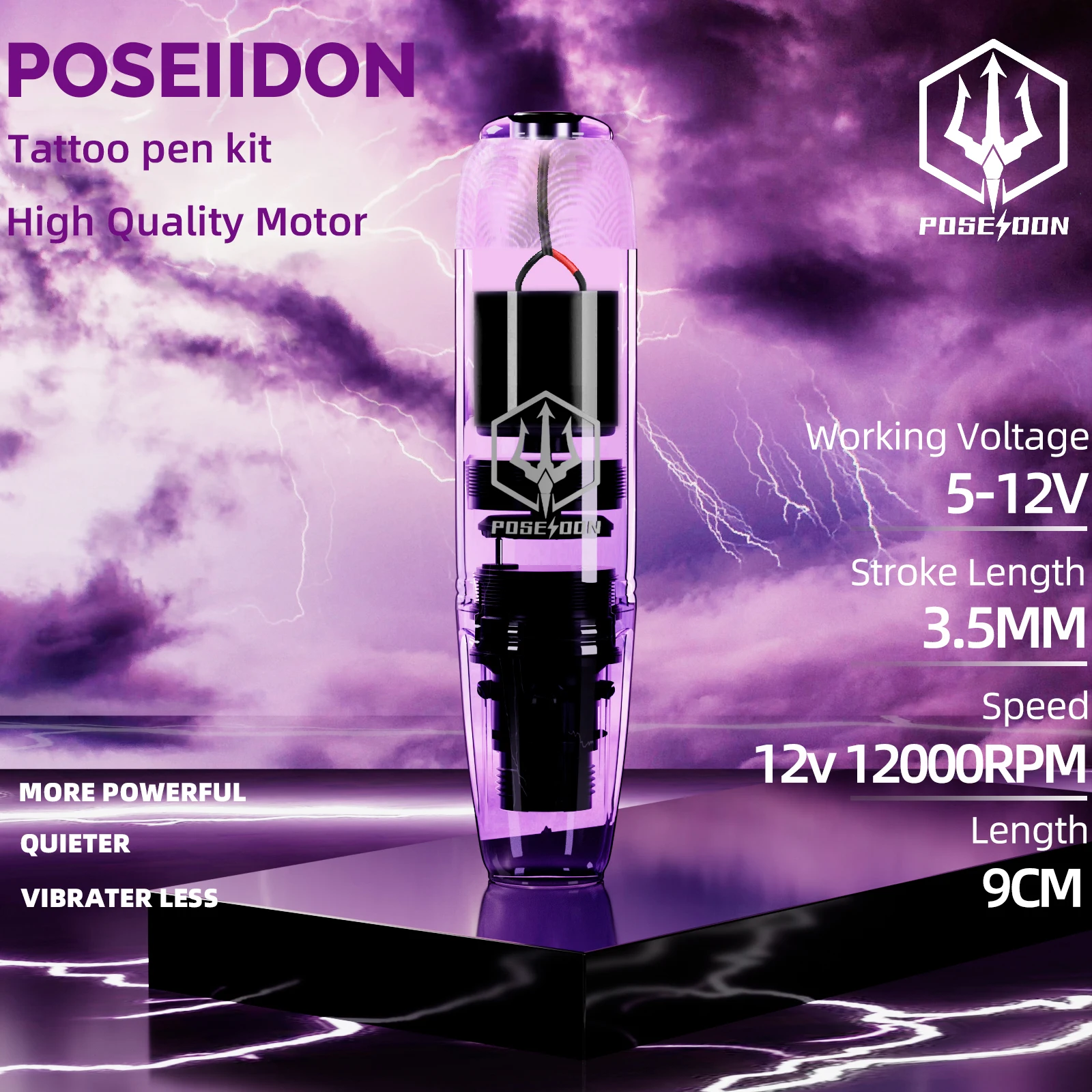 POSEIDON-Pistolet-de-tatouage-violet-stylo-de-tatouage-transparent-pour-maquillage-en-continu ...
