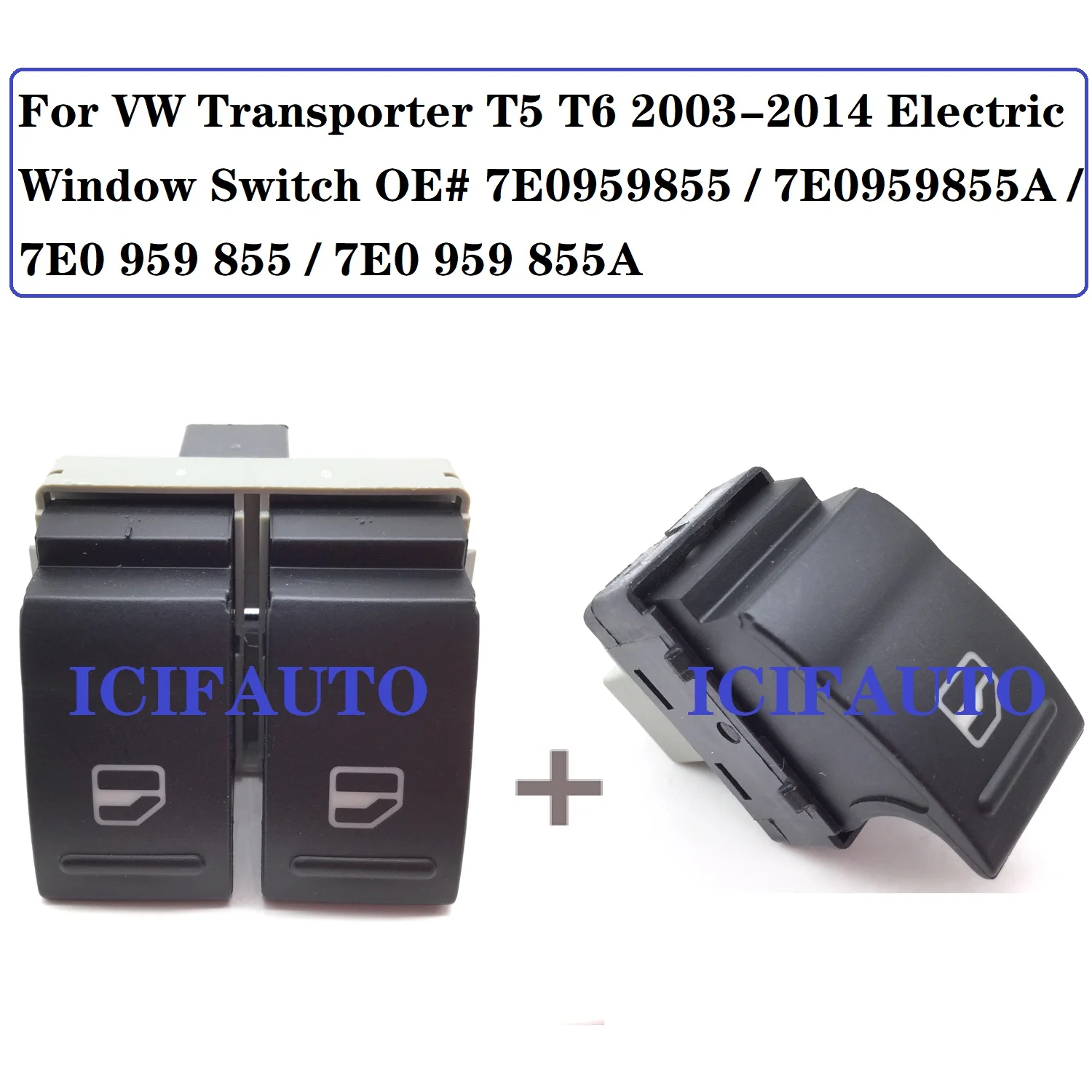 7E0959855A Master Single Electric Power Window Switch 7E0959855 For VW ...