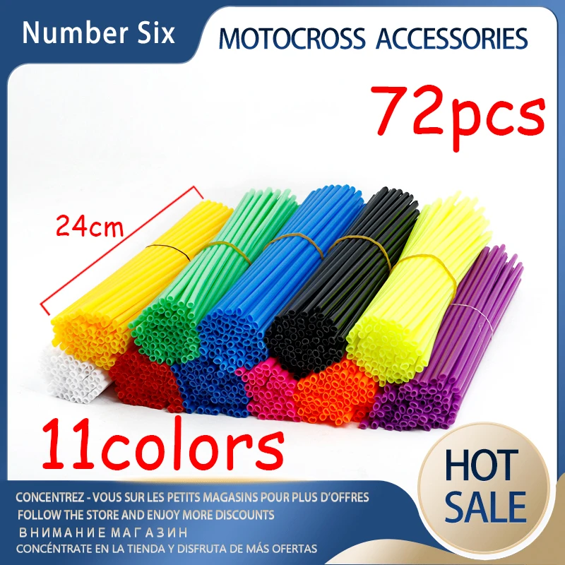 72-Pcs-Universal-Motorcycle-Dirt-Bike-Wheel-Rim-Cover-Spoke-Skins-Wrap ...