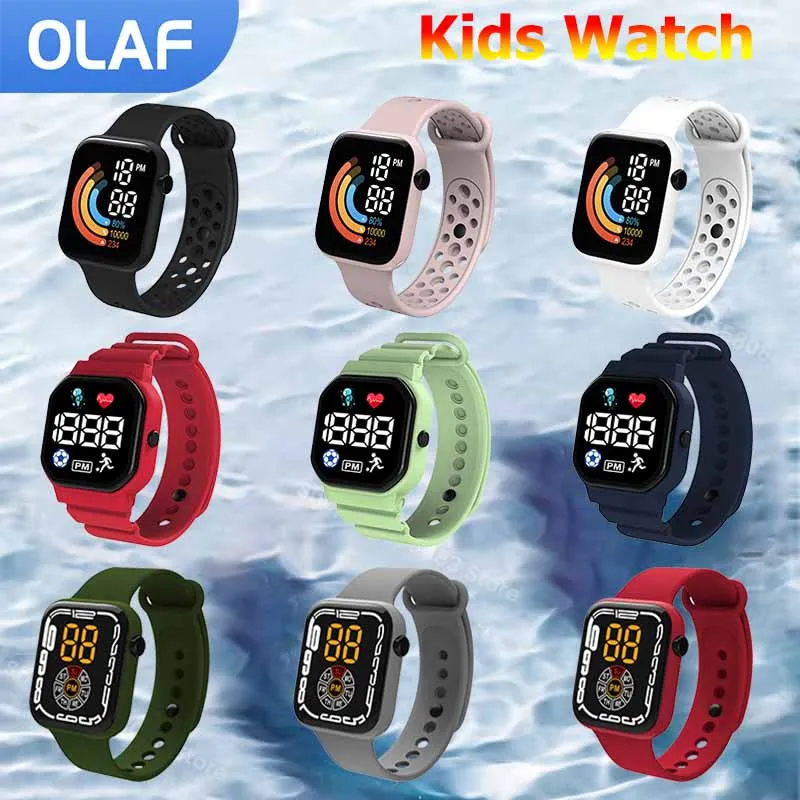Kids-Electronic-Watch-Adjustable-Silicone-Strap-Waterproof-Sports-Smart ...