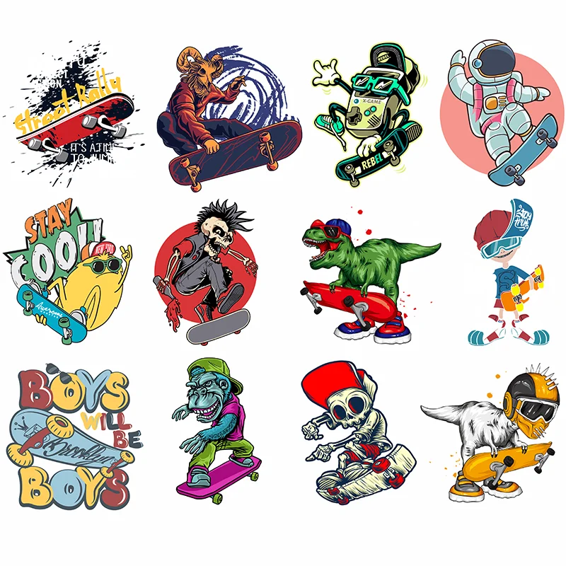 Clothes-Heat-Transfer-DTFT-T-shirt-Skateboarding-Sports-Hoodie-DIY-Hat-Patch-Backpack-Breathable ...