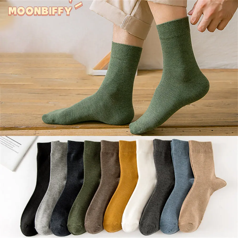 1-Pairs-Fashion-Men-Spring-Autumn-Socks-Solid-Color-Cotton-Socks-Men ...