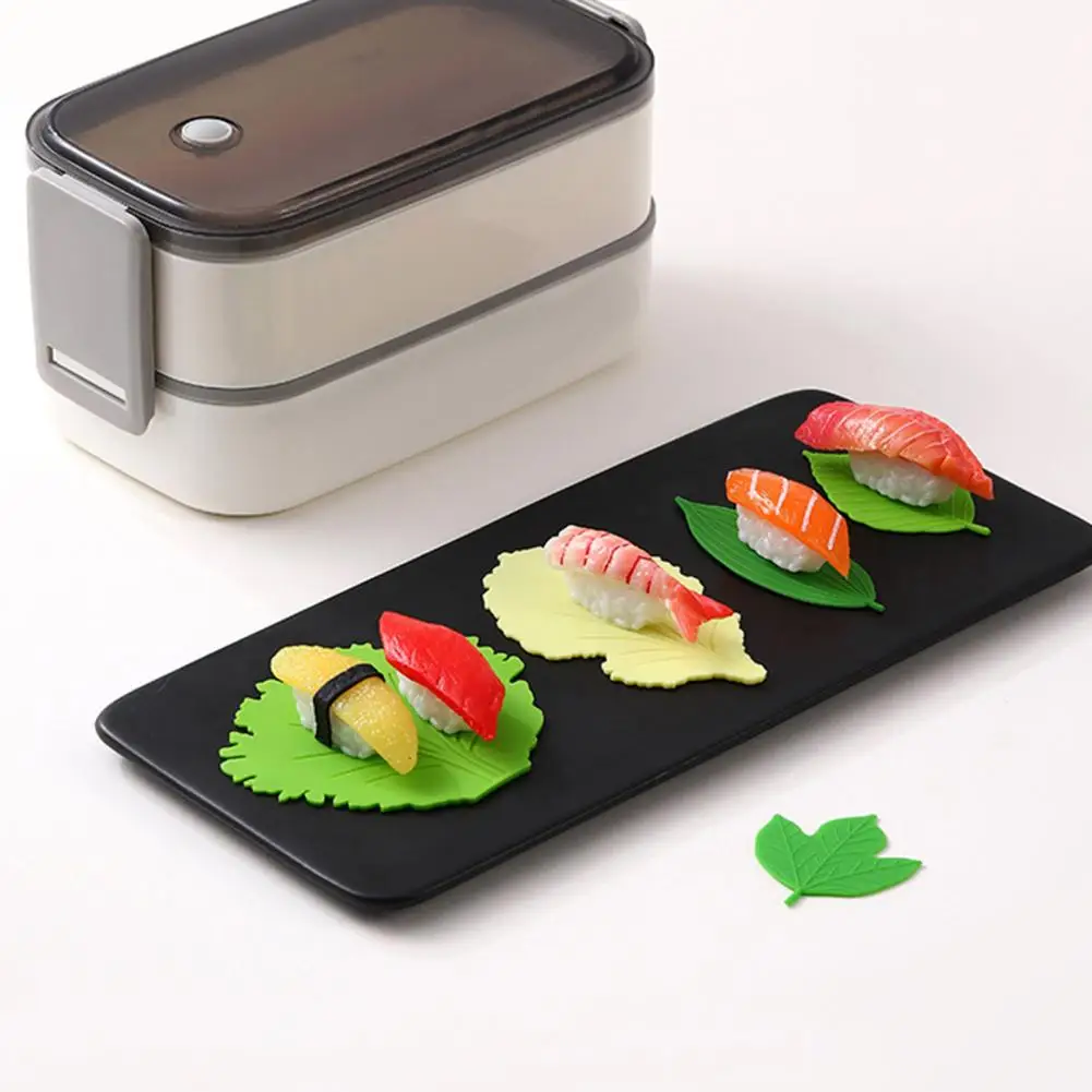 Practical-Green-Leaf-Shaped-Silicone-Lunch-Meal-Dish-Separator-Boards ...