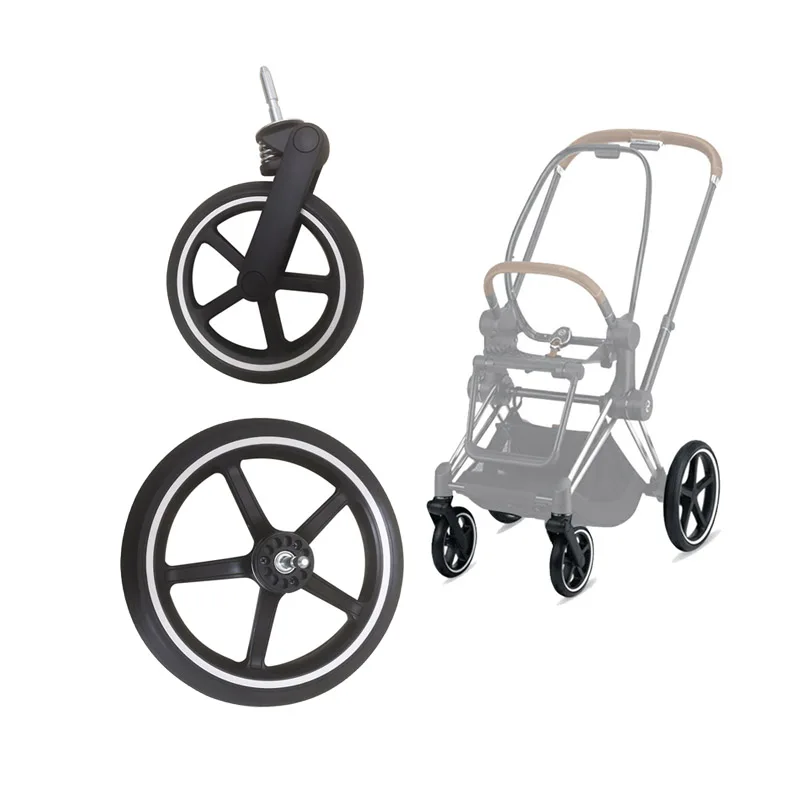 Pram-Wheels-Compatible-Priam-3-4-Accessories-Pushchair-Full-Black-Rose ...