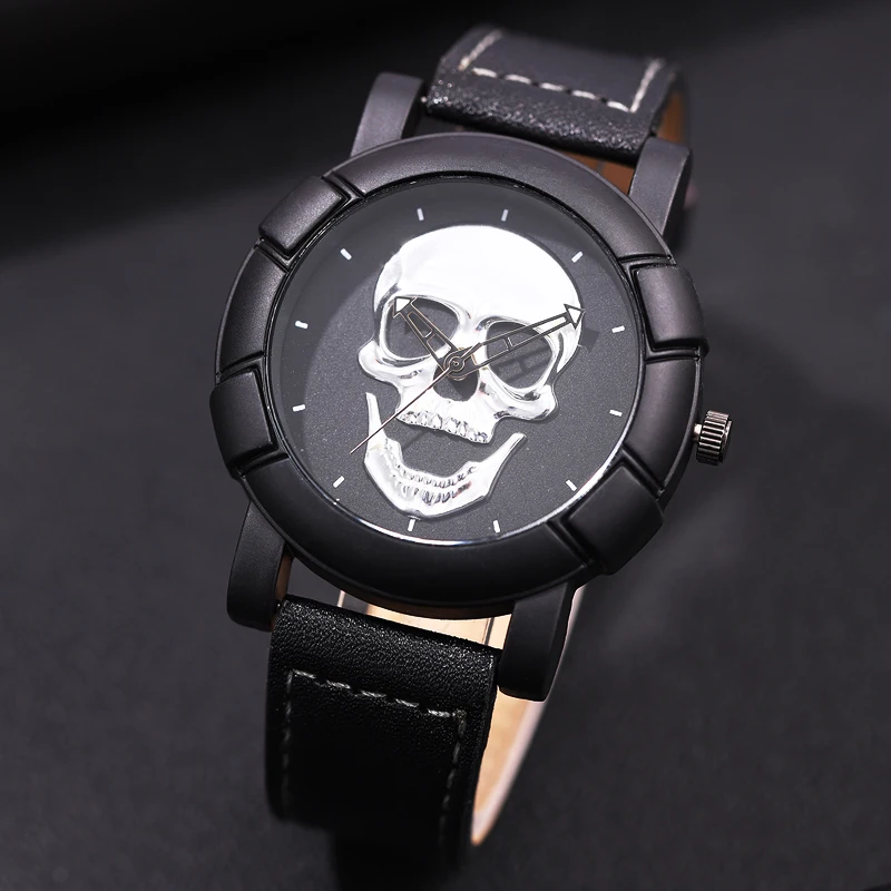 Fashion Mens Personalized 3D Skull Watches Luxury Men Casual Quartz ...