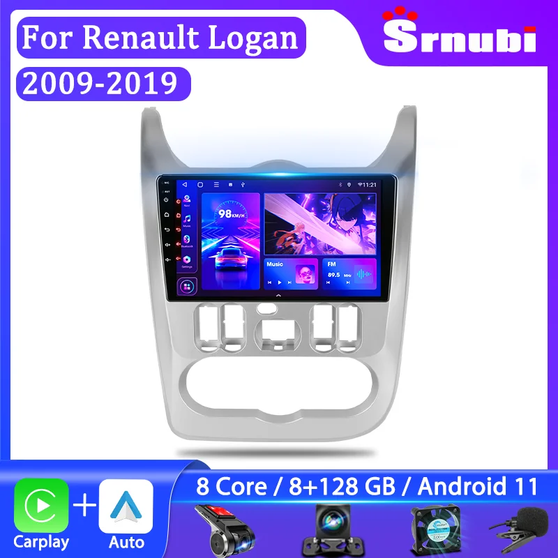 Srnubi Android 2Din Car Radio Multimedia for Lada Largus Renault Logan 1 Sandero 2009 2015 Dacia ...